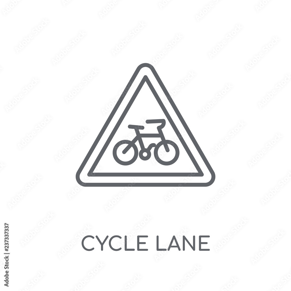 Cycle lane sign linear icon. Modern outline Cycle lane sign logo ...