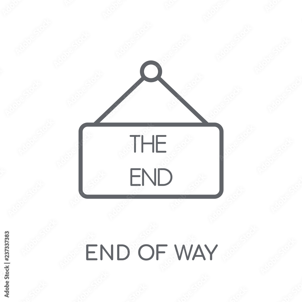 End of way sign linear icon. Modern outline End of way sign logo ...