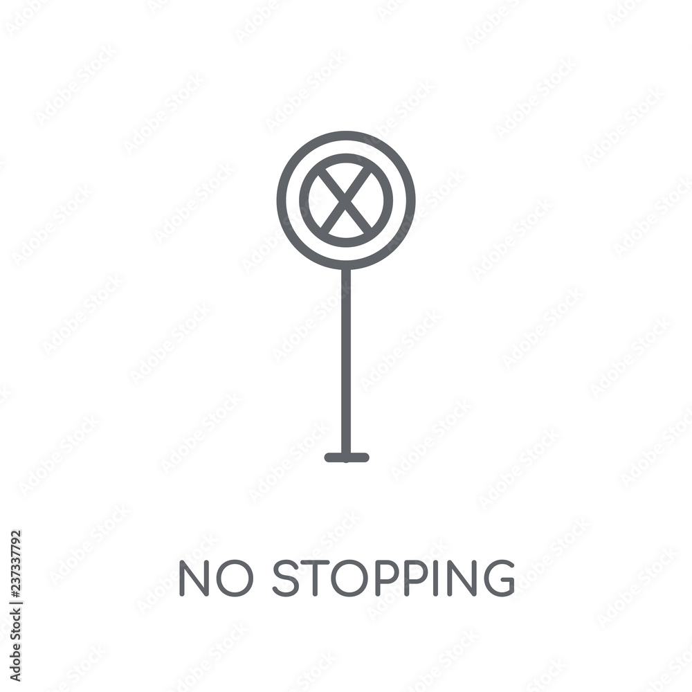 No stopping sign linear icon. Modern outline No stopping sign logo ...