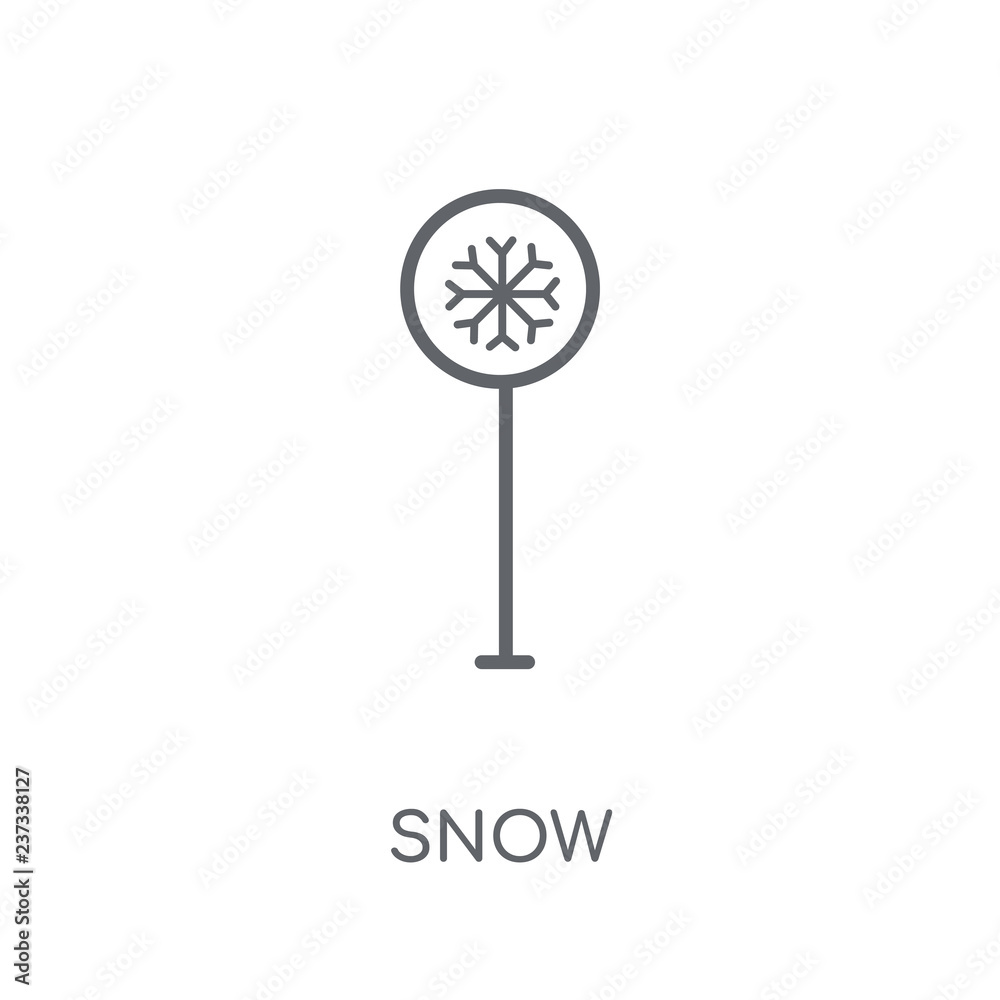 Snow sign linear icon. Modern outline Snow sign logo concept on white ...