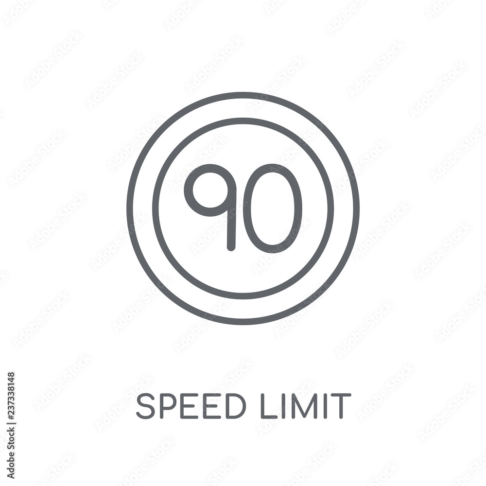 Speed limit sign linear icon. Modern outline Speed limit sign logo ...