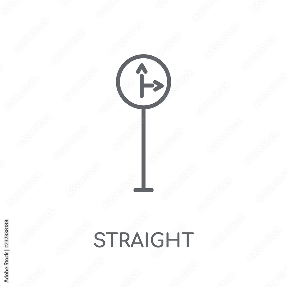 Straight sign linear icon. Modern outline Straight sign logo concept on ...