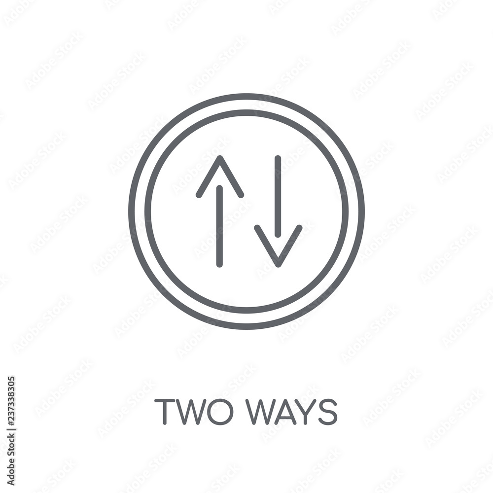 Two ways sign linear icon. Modern outline Two ways sign logo concept on ...