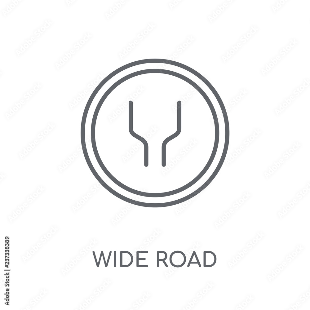 Wide road sign linear icon. Modern outline Wide road sign logo concept ...
