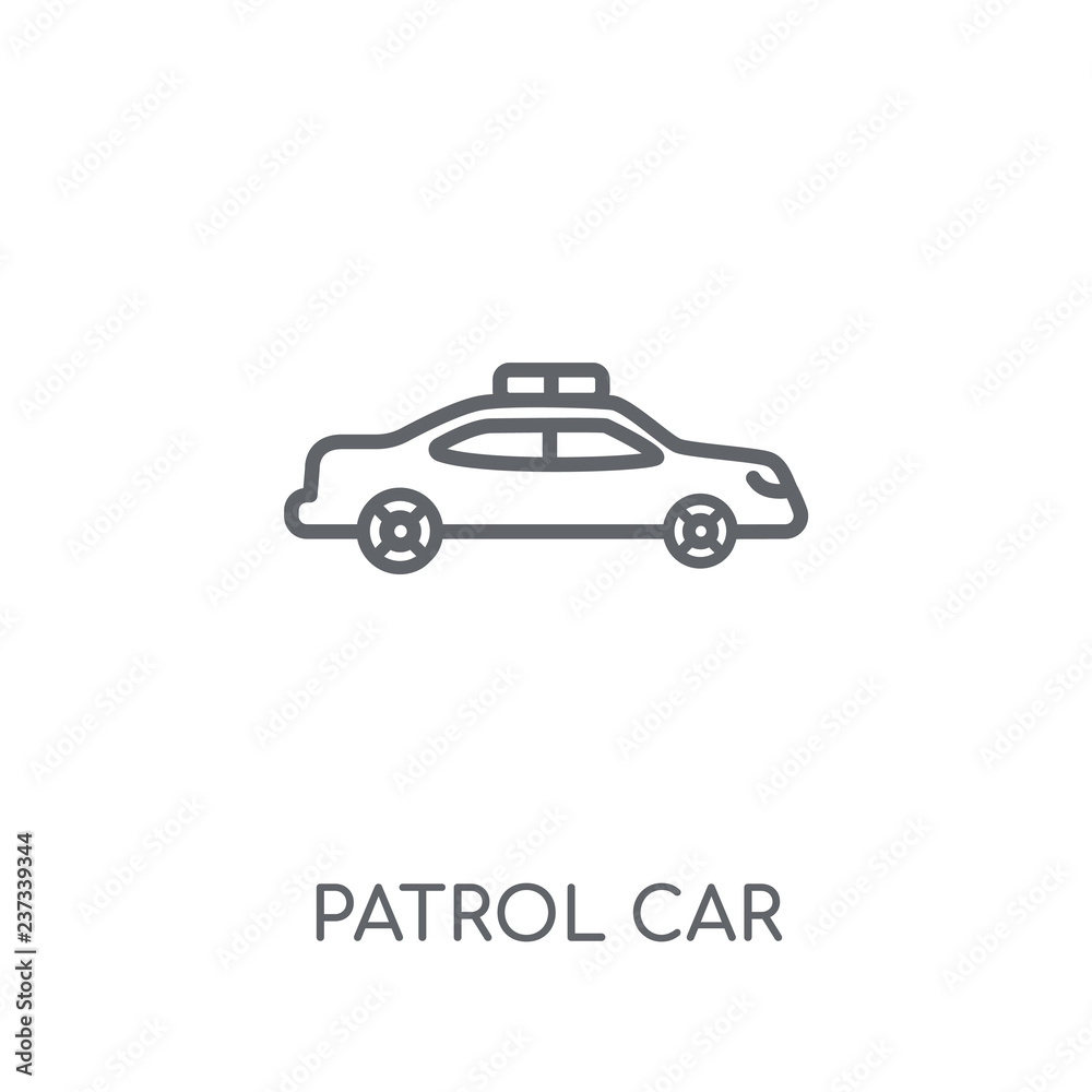 patrol car linear icon. Modern outline patrol car logo concept on white ...