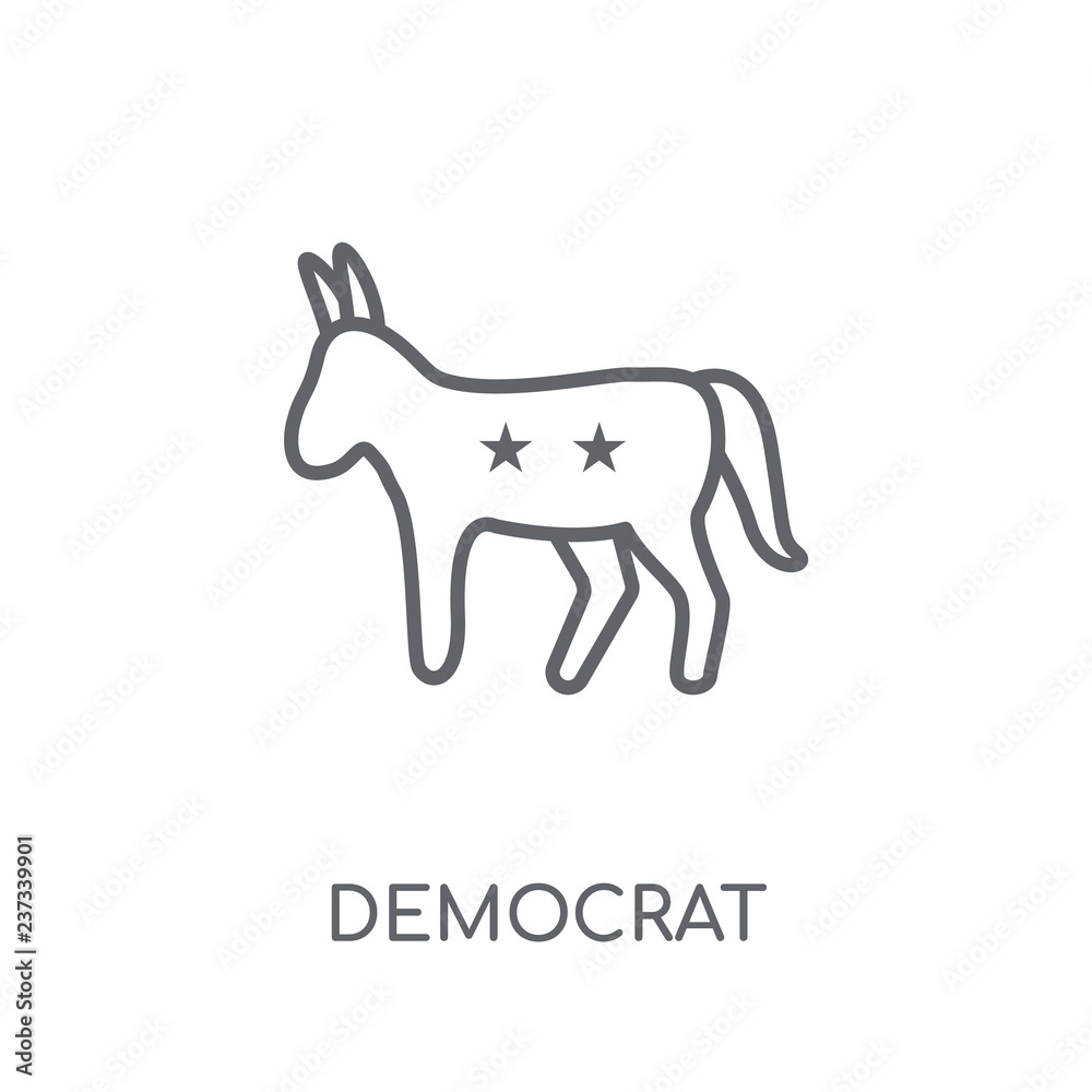 Democrat linear icon. Modern outline Democrat logo concept on white ...
