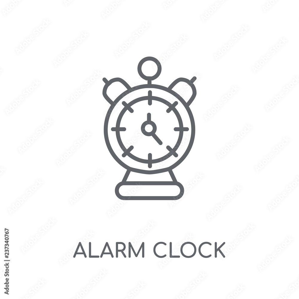 Alarm clock linear icon. Modern outline Alarm clock logo concept on ...