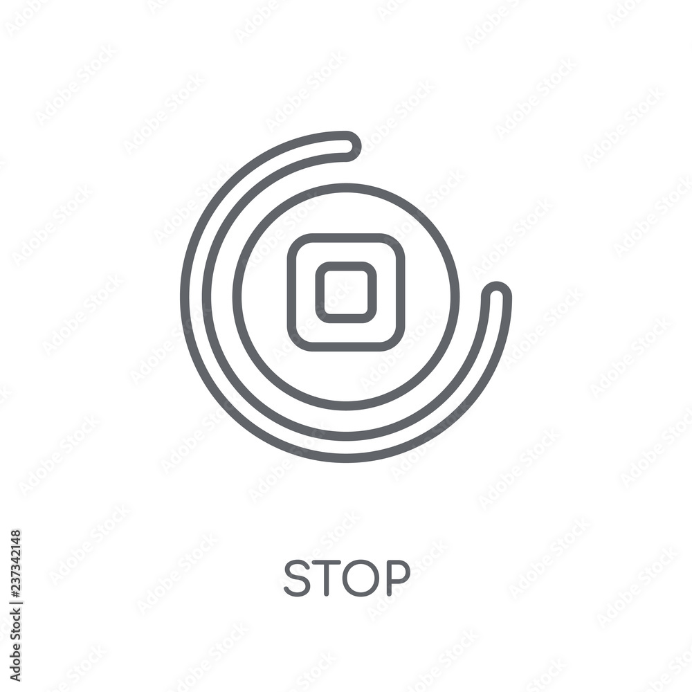 Stop linear icon. Modern outline Stop logo concept on white background ...