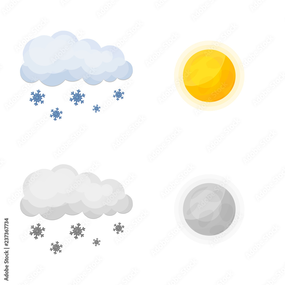 Vector illustration of weather and climate icon. Collection of weather ...