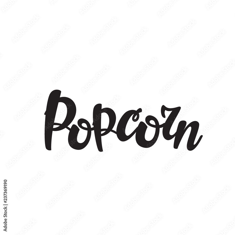 Lettering Popcorn. Vector illustration. Stock Vector | Adobe Stock