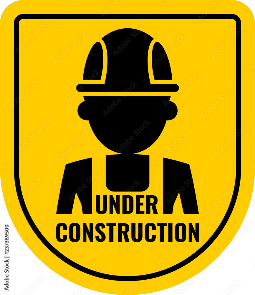 Warning sign under construction. Logo concept. Conceptual image of ...