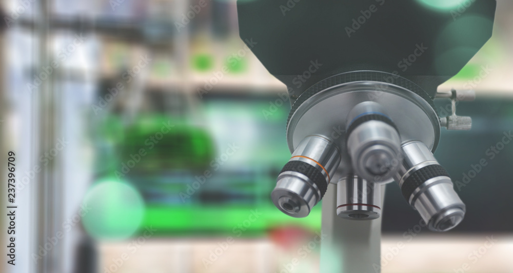 Optical microscope - science and laboratory equipment. Microscope is ...