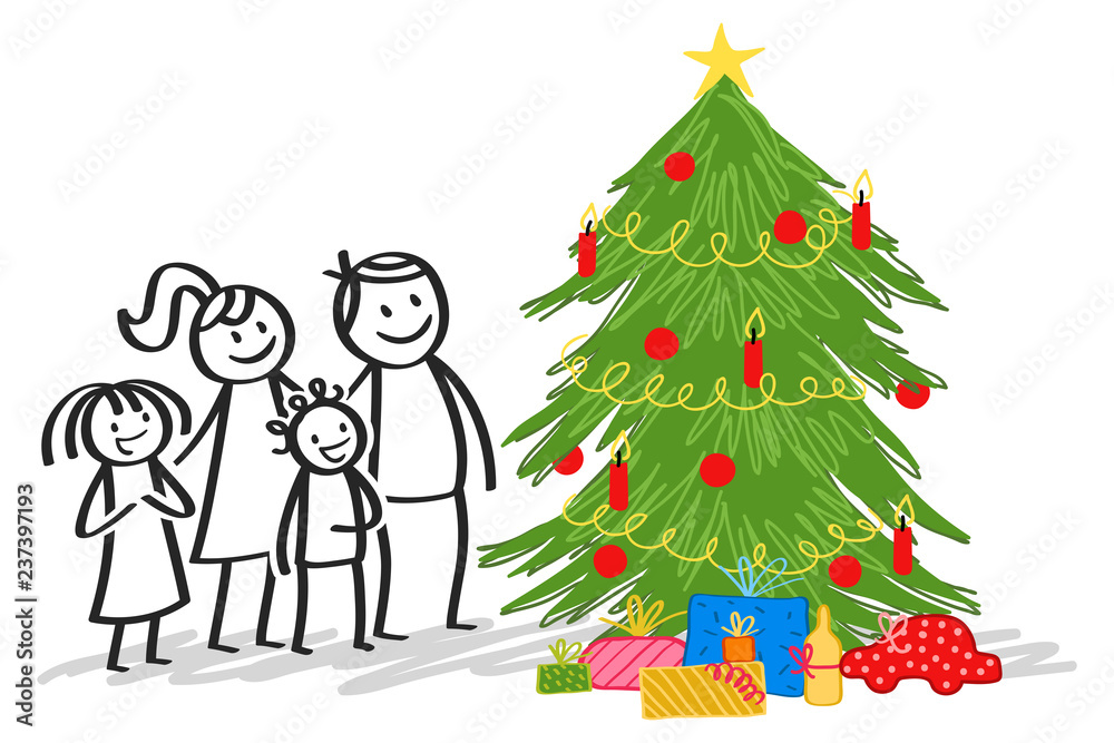 Stick Figure Christmas Tree