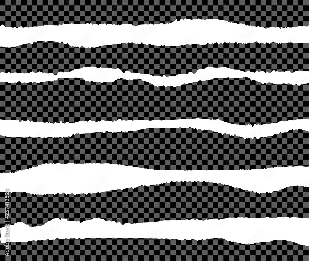 Vector Set of Torn Paper Edges, Design Elements Collection Isolated ...