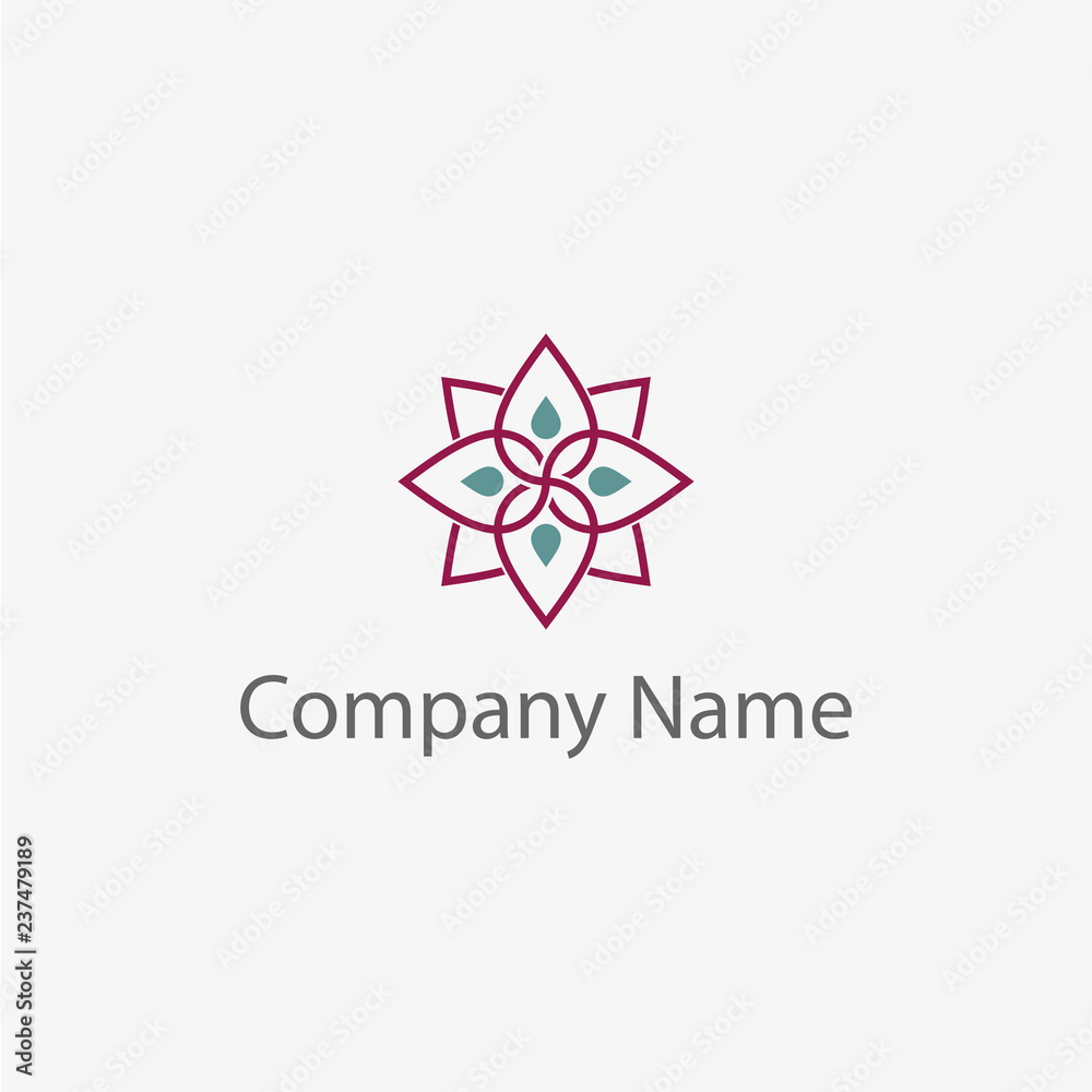 Simple Flower Logo template Stock Vector | Adobe Stock