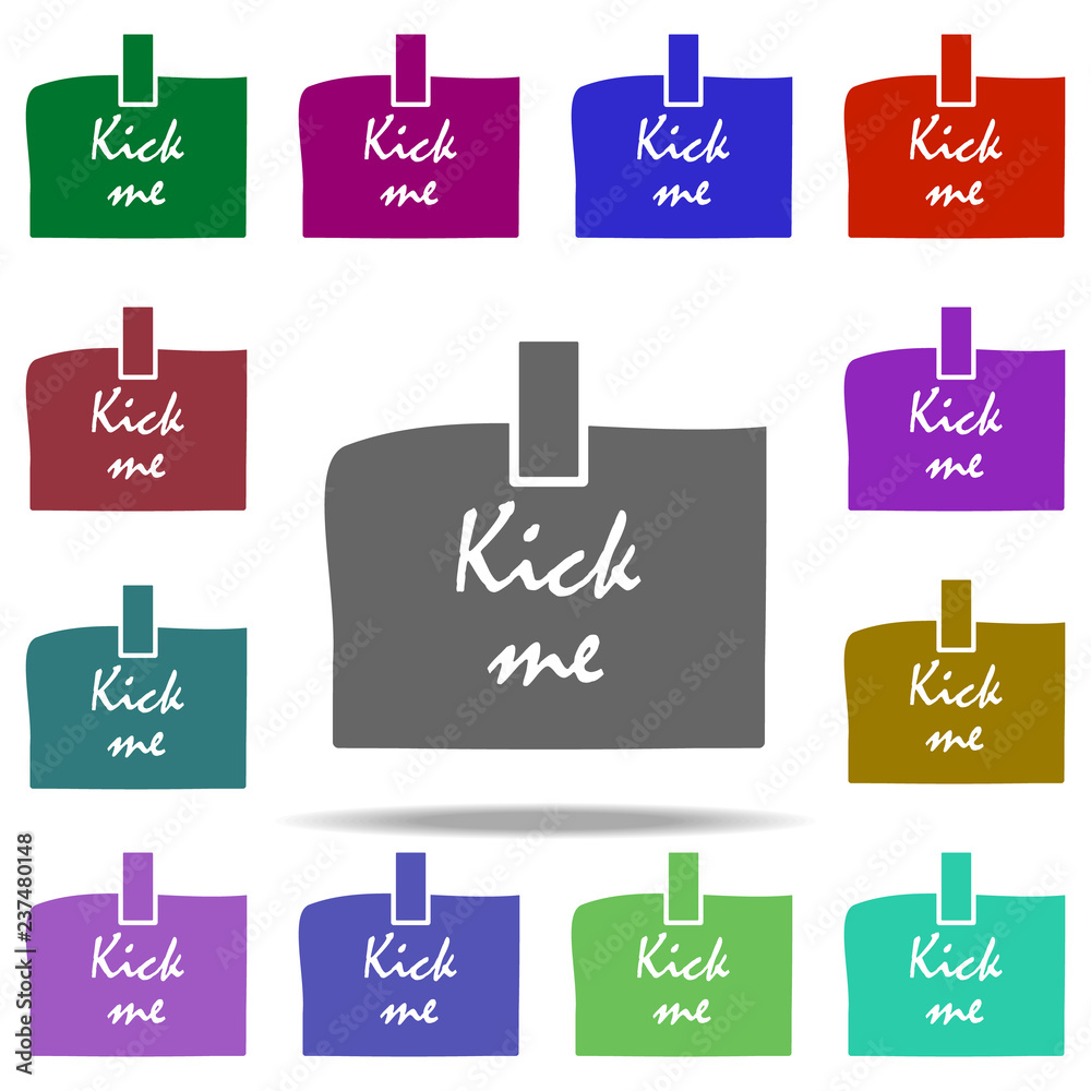 inscription hit me icon. Elements of Day of jokes in multi color style ...