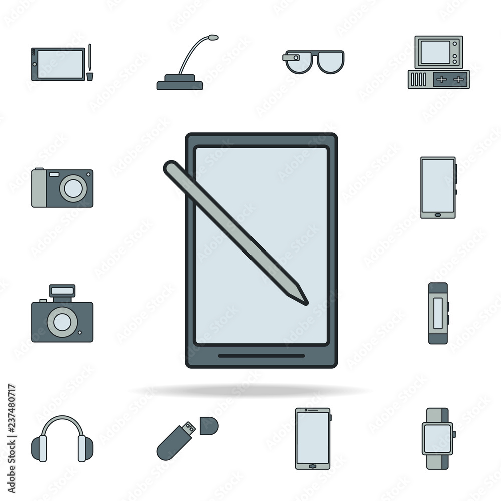tablet with stylus icon. Devices icons universal set for web and mobile ...