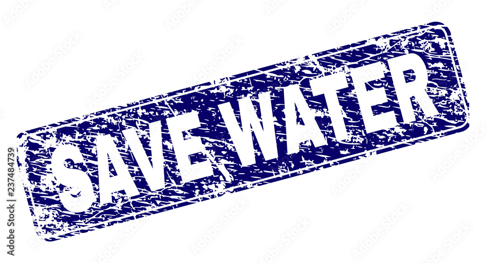 SAVE WATER stamp seal print with grunge style. Seal shape is a rounded ...