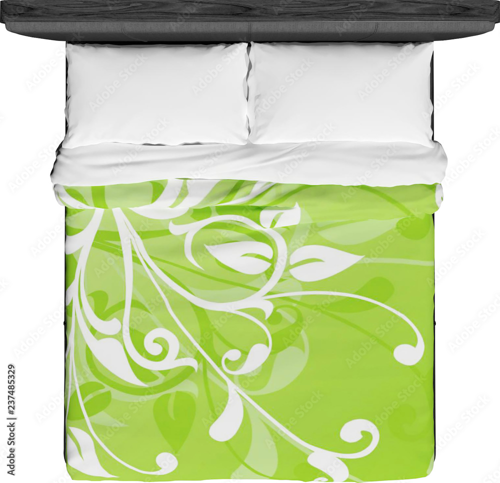 Bed top view / Bed overhead view isolated on white background perfect ...