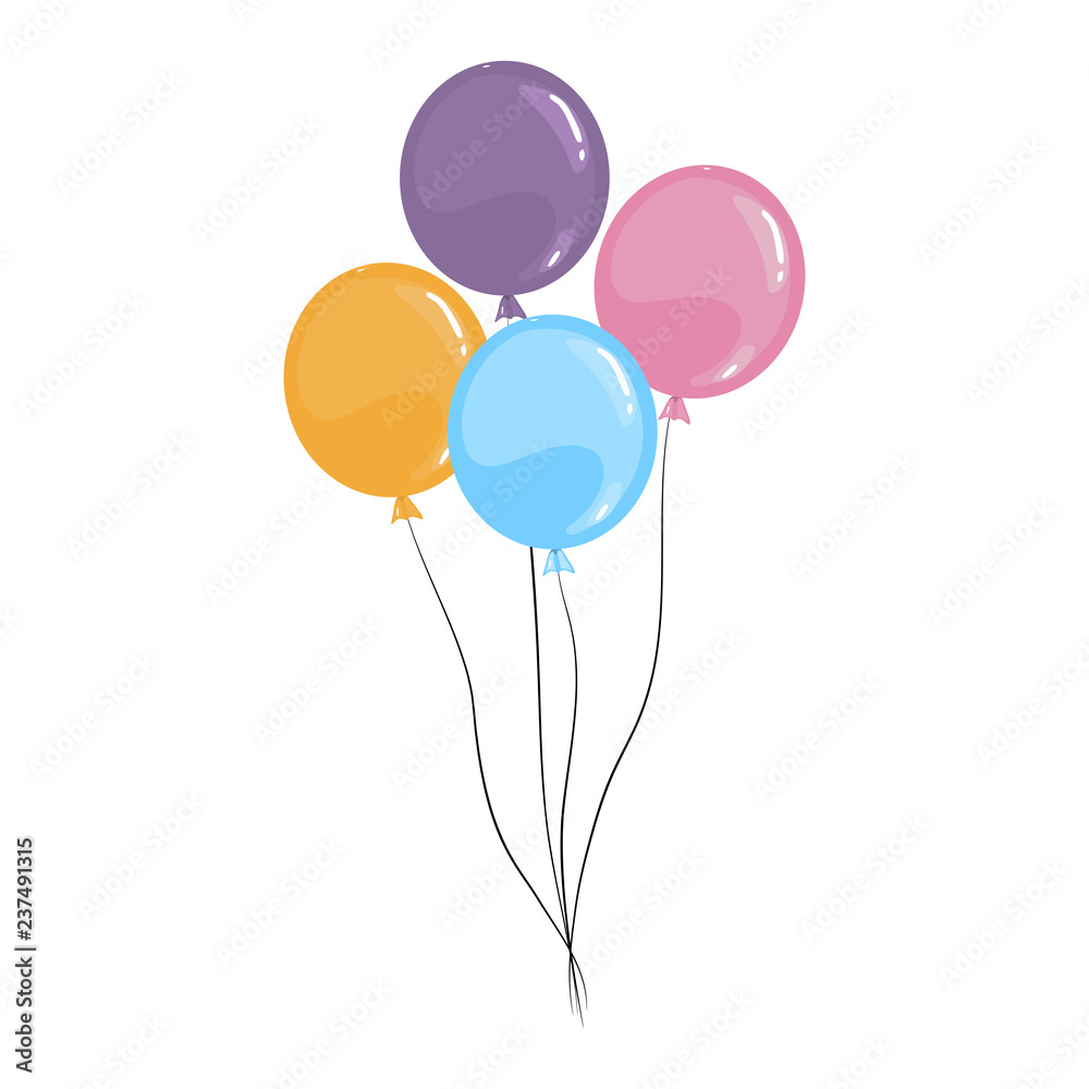 Vector cartoon balloons isolated on a white background. Stock Vector ...