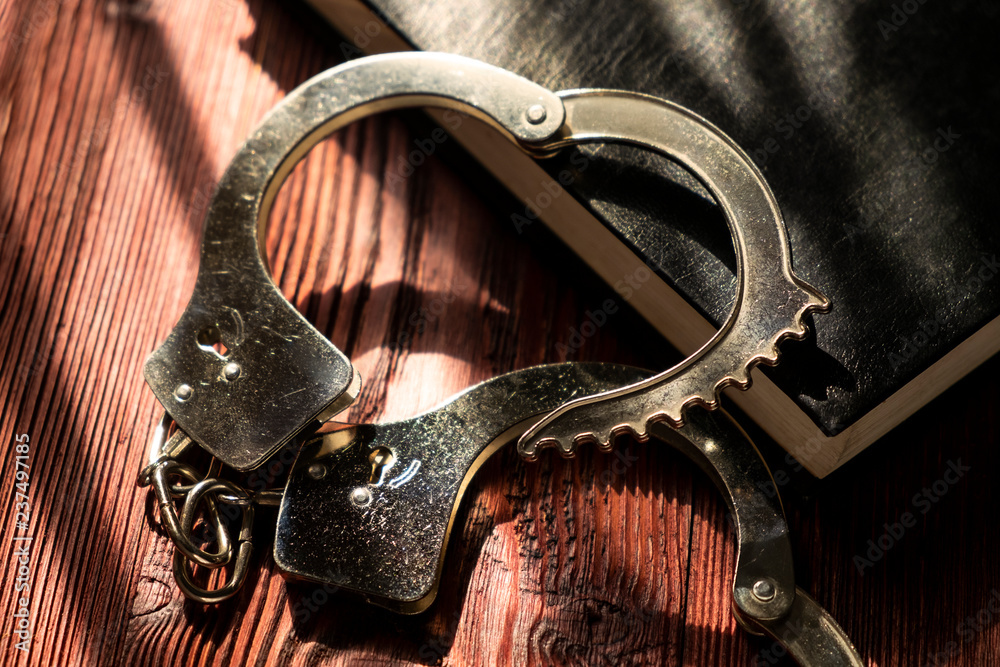 Handcuffs and the Holy Bible. Concept Picture of Someone Who Released ...