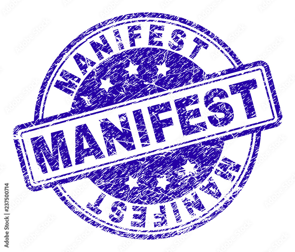 MANIFEST stamp seal imprint with distress texture. Designed with ...