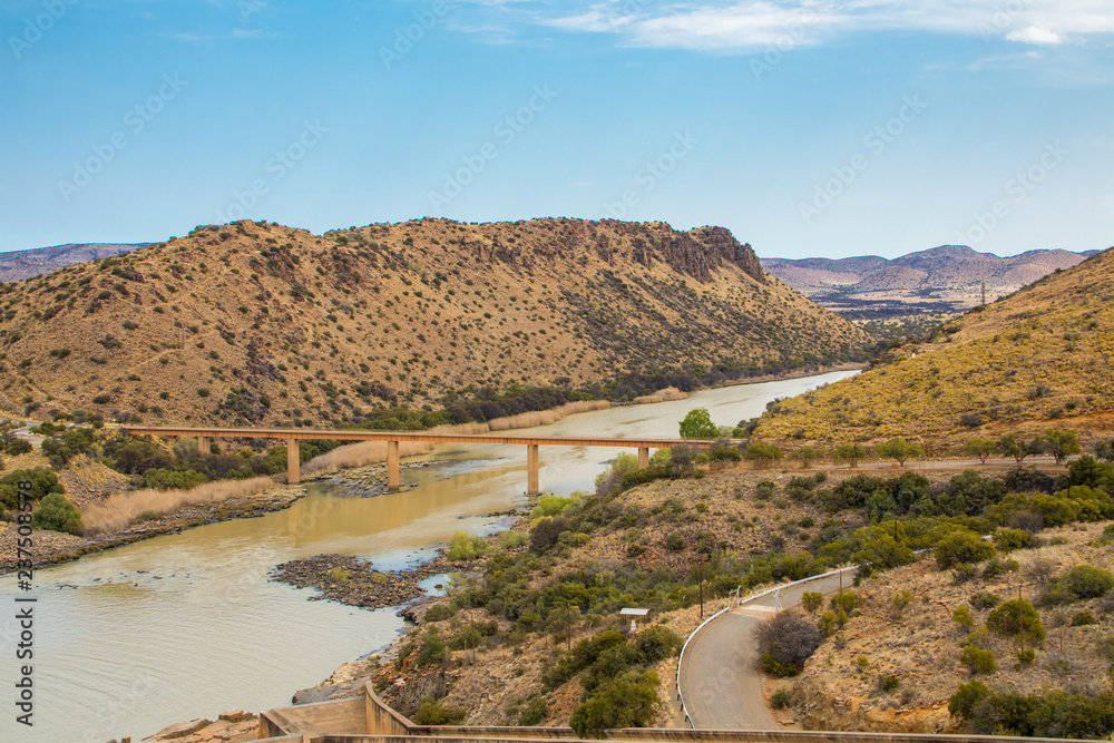 Gariep dam on the Orange River in South Africa, the largest dam in ...