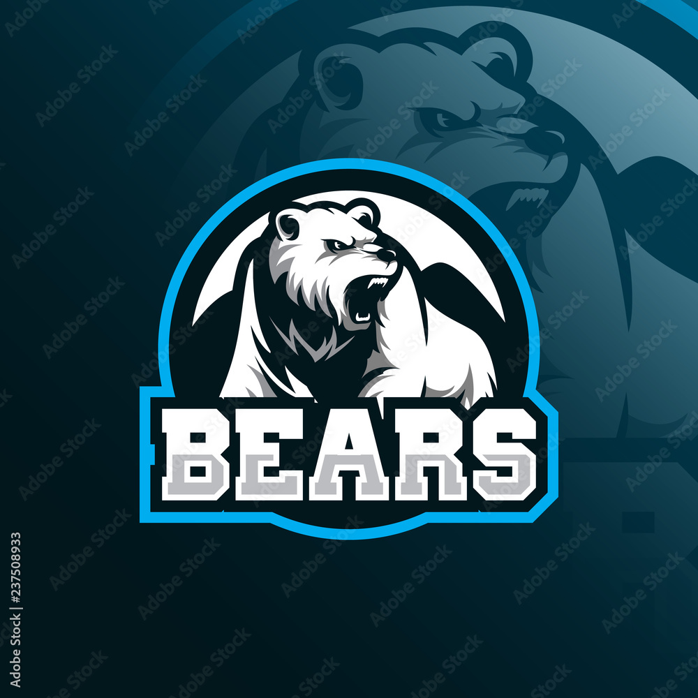 bear mascot logo design vector with modern illustration concept style ...