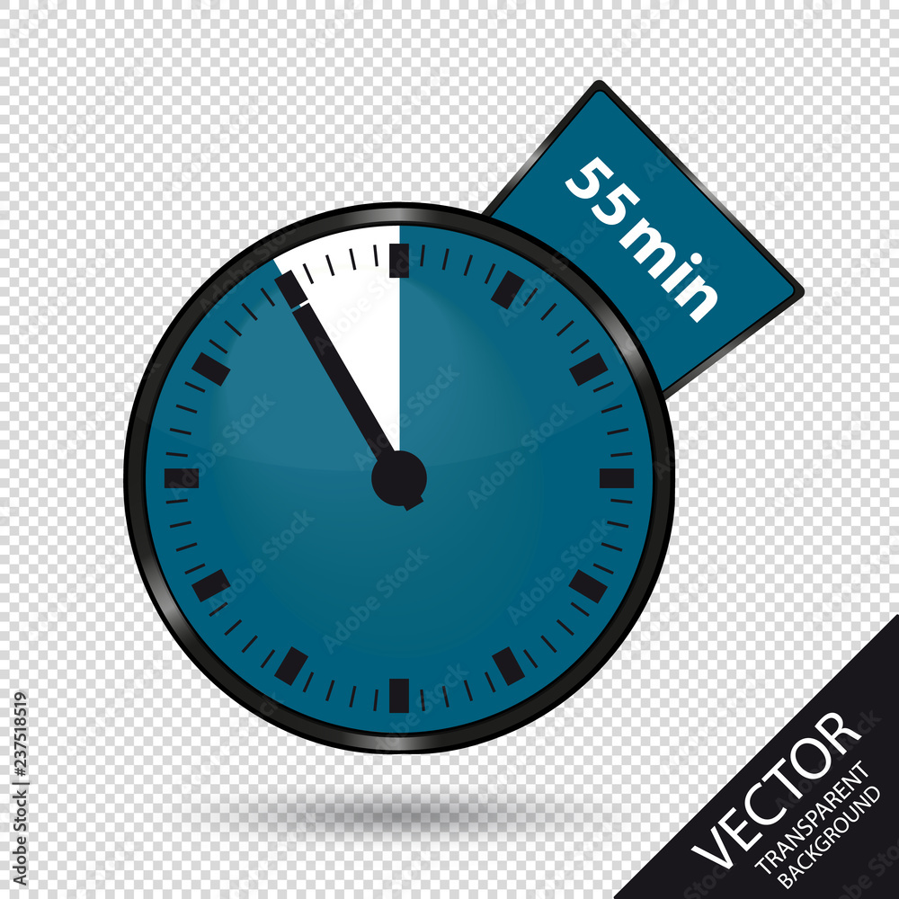Timer 55 Minutes - Vector Illustration - Isolated On Transparent ...
