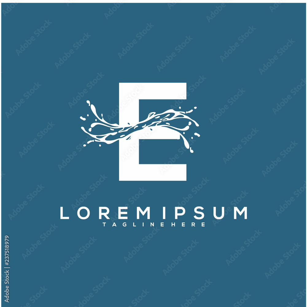 Abstract Initial E logo design concept, water logo vector design Stock ...