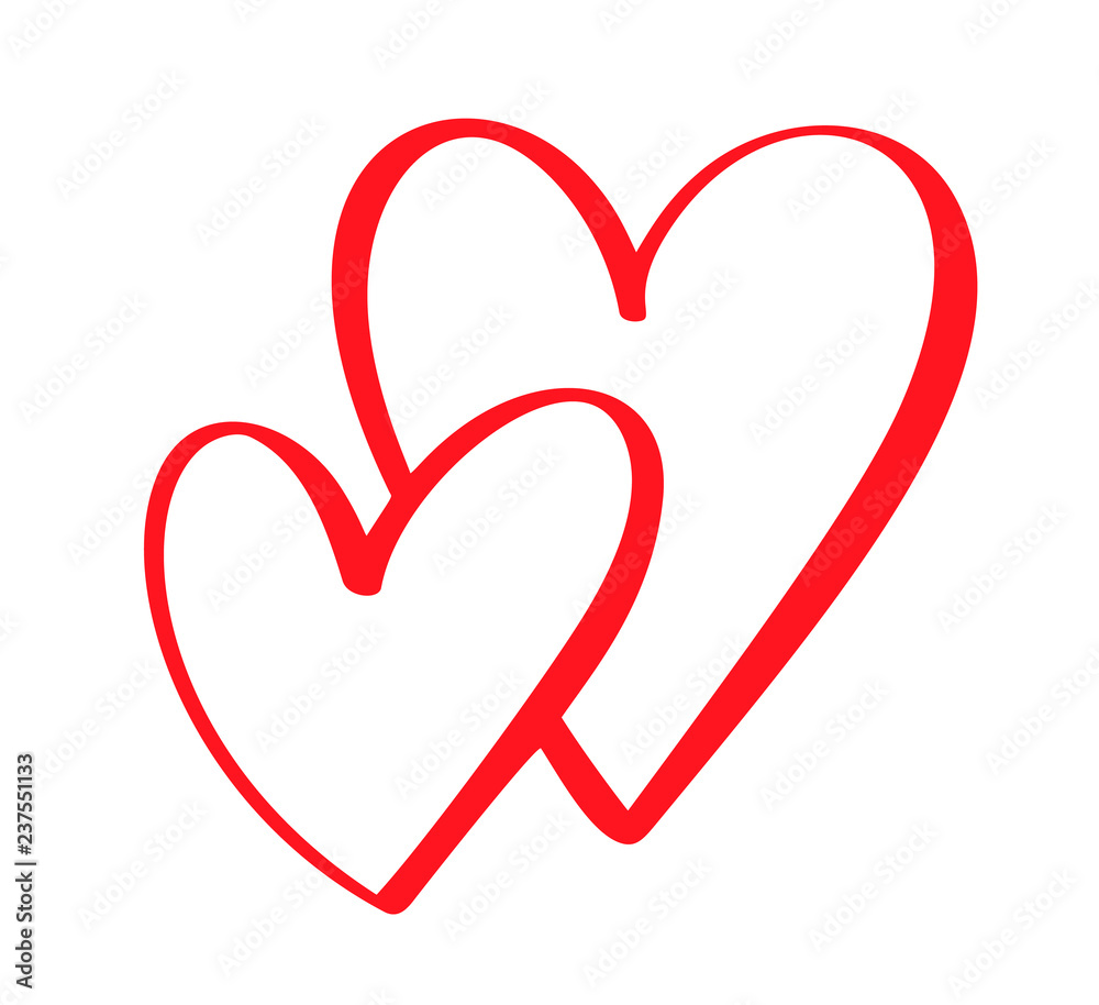 Two Red Hearts Clipart
