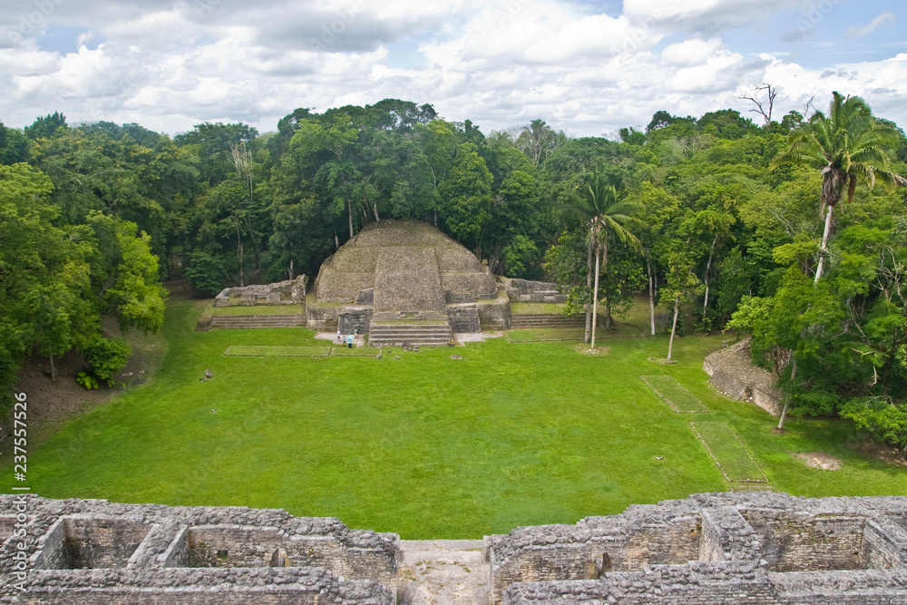 Caana pyramid at Caracol archeological site of Mayan civilization in ...