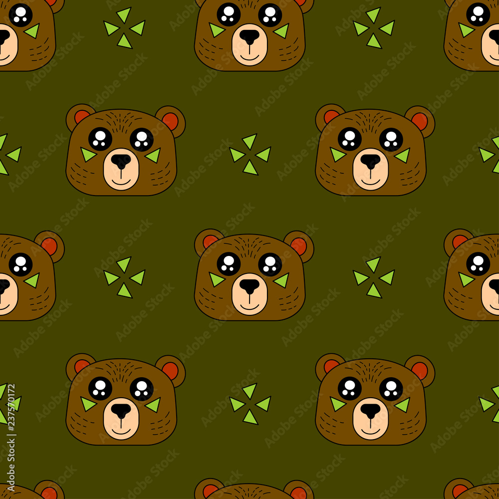 Stockvector Cute kids bear pattern for girls and boys. Colorful bear on ...