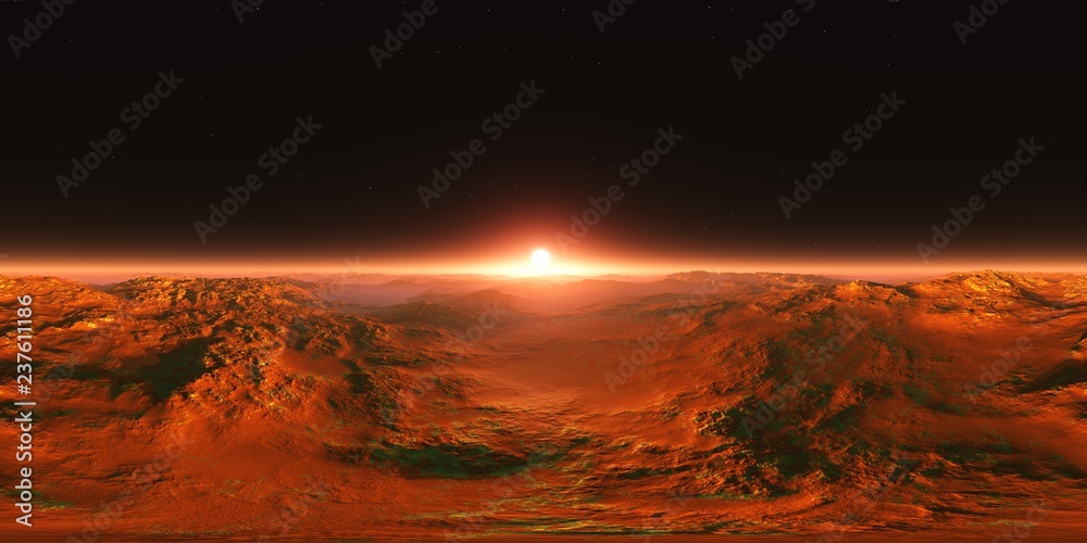 he surface of the planet Mars, HDRI, environment map , Round panorama ...