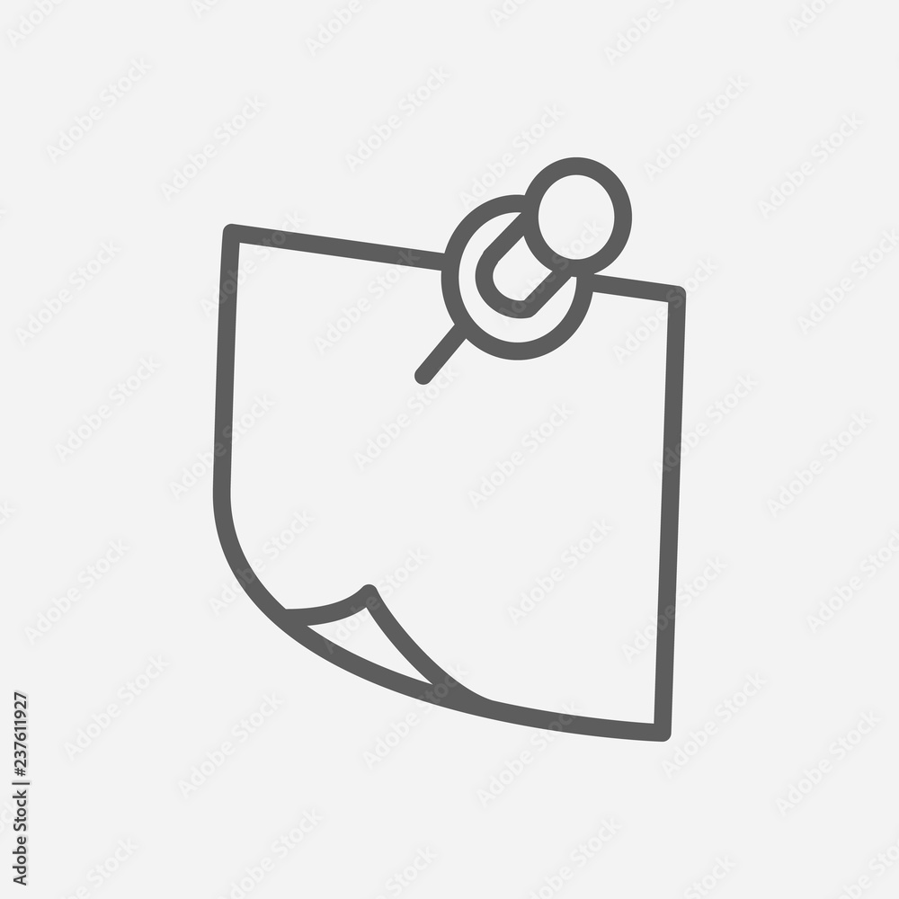 Pin Note Icon Line Symbol Isolated Vector Illustration Of Icon Sign