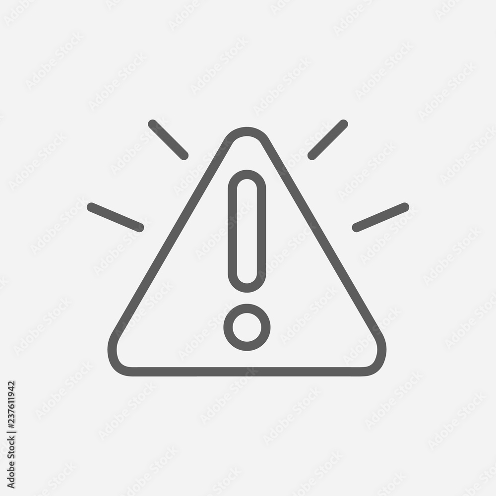 Warning alert icon line symbol. Isolated vector illustration of icon ...