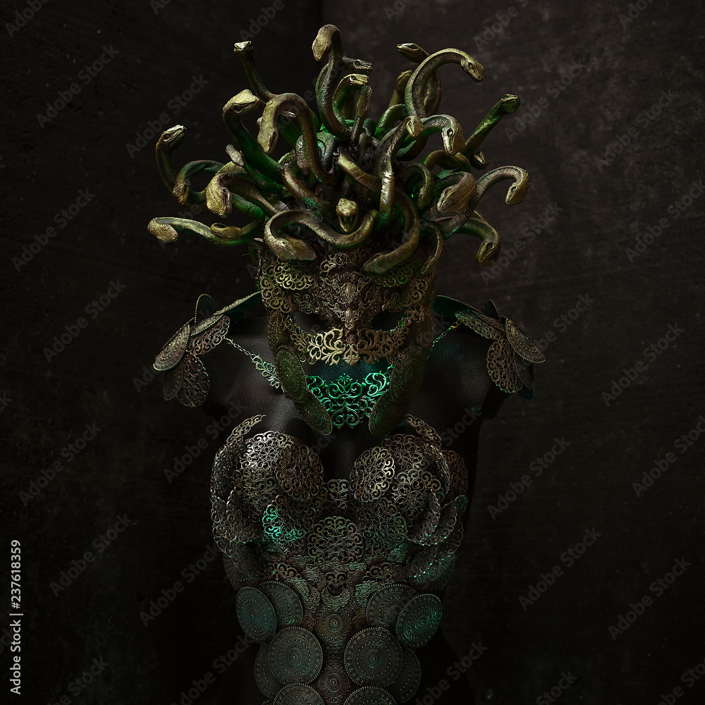 Legend Medusa, creature of Greek mythology. pieces made by hand with ...