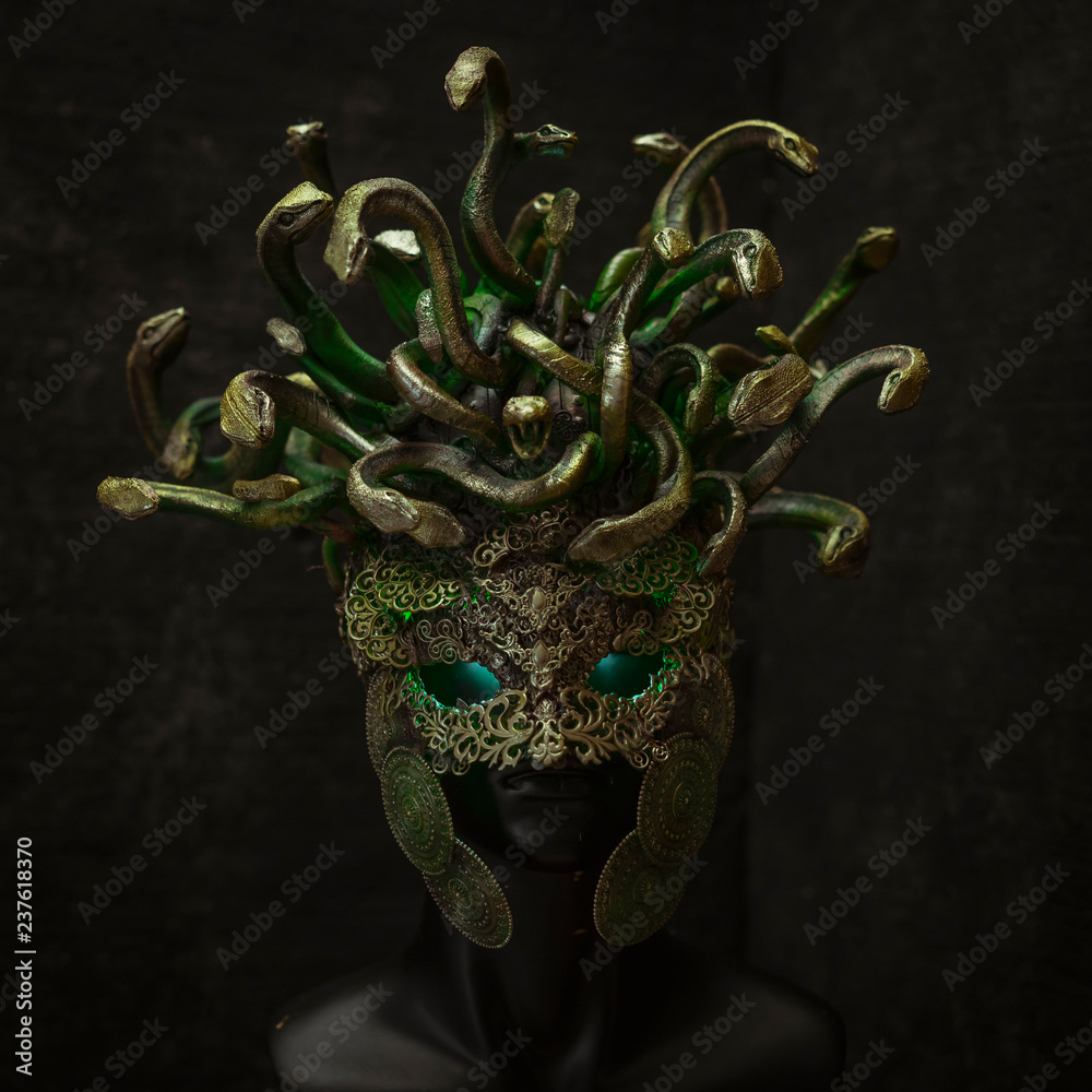 Head Medusa, creature of Greek mythology. pieces made by hand with ...