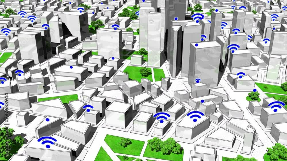 Internet Wifi Connecting in the City. Network Connections and Wifi ...