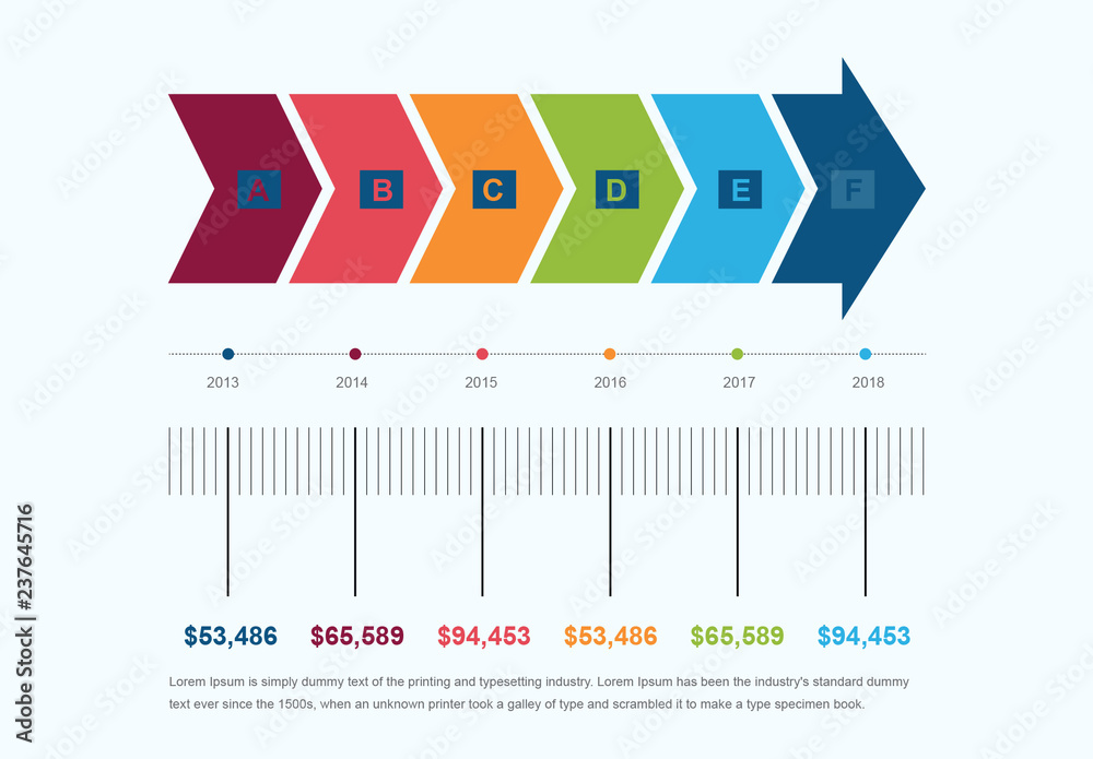 6 Step Arrow Infographic Layout Stock Template | Adobe Stock