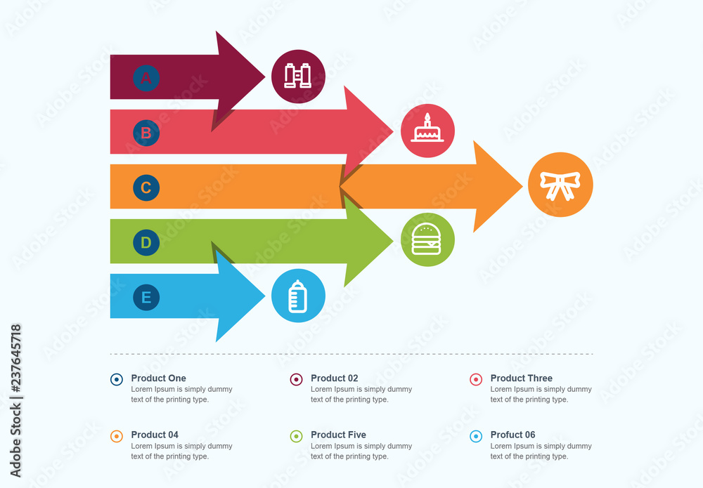Arrow Infographic Layout Stock Template | Adobe Stock