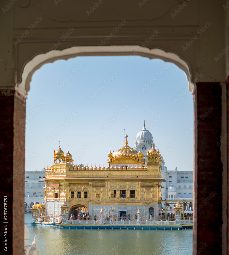Golden temple in full view from the outer gates Stock Photo | Adobe Stock
