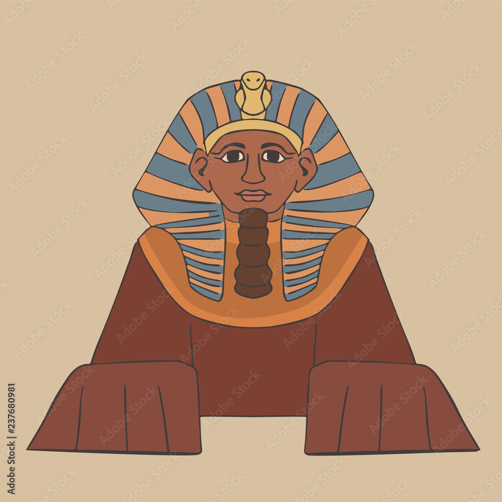 great sphinx cartoon front view Stock Vector | Adobe Stock