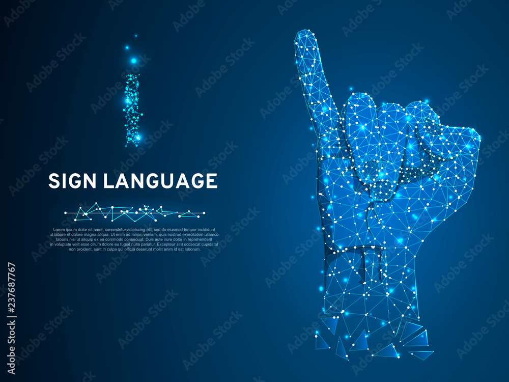 Vetor do Stock: Sign language I letter, hand that use the visual-manual ...