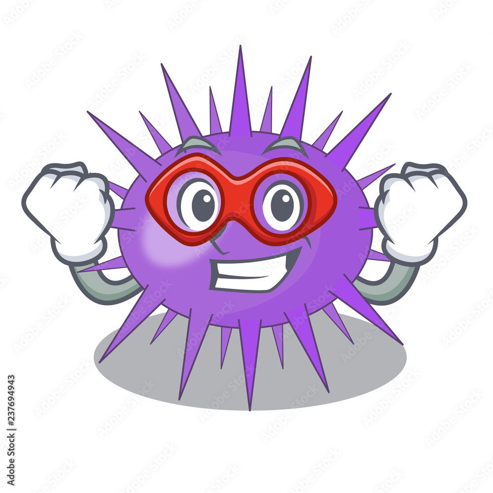 Super hero Sea urchin commonly called in cartoon Stock Vector | Adobe Stock