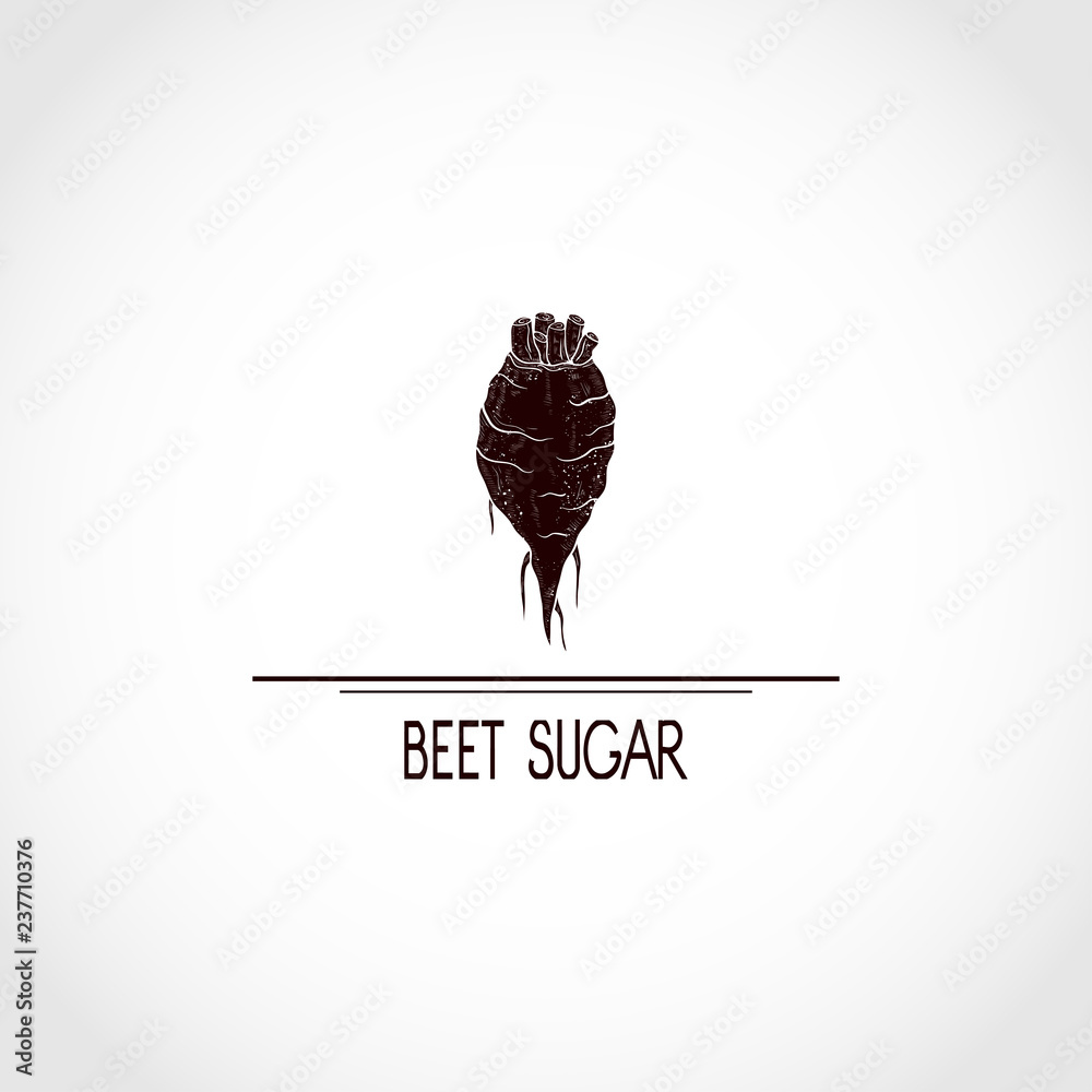 Sugar beet. Root. Black silhouette. logo, sign, symbol. Stock Vector ...