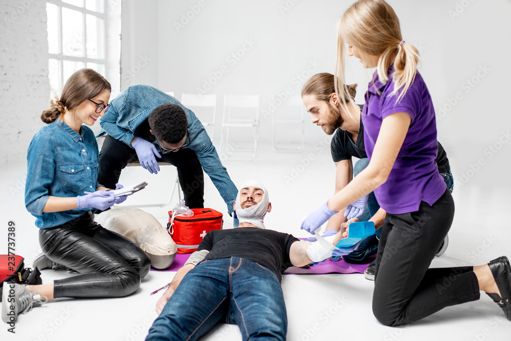 First Aid Training Bandaging