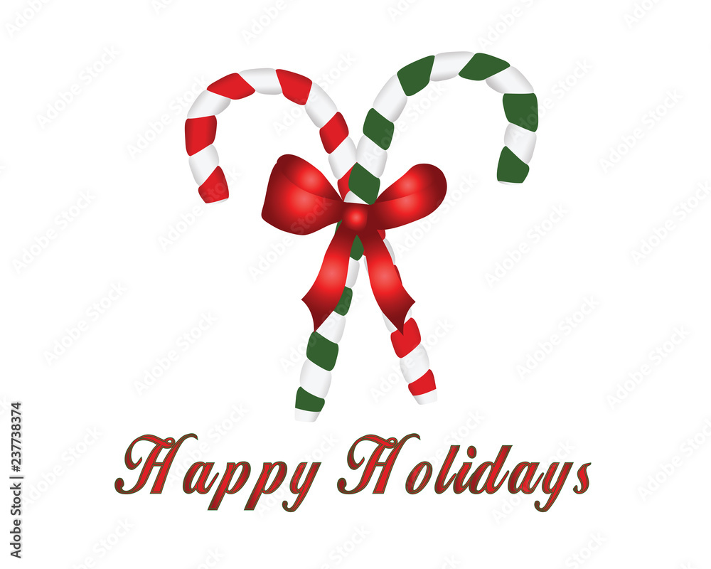 Christmas-Happy Holidays Candy Canes Stock Vector | Adobe Stock