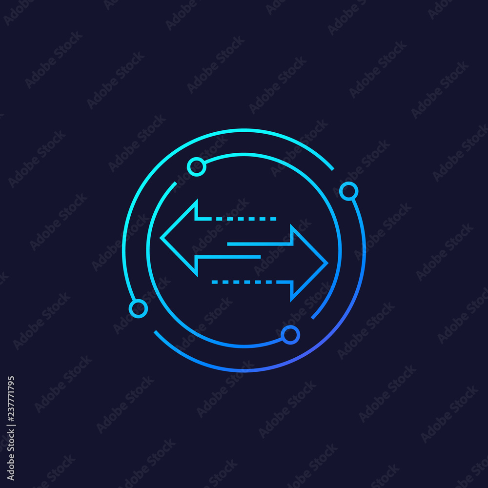 exchange vector line icon with arrows Stock Vector | Adobe Stock