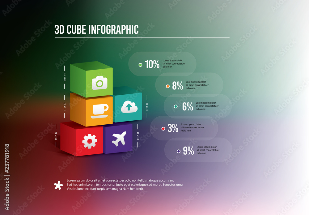 Stacked Cubes Infographic Layout Stock Template | Adobe Stock